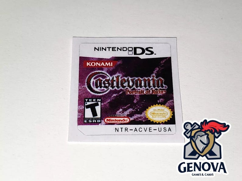 Castlevania Portraid of Ruin DS Replacement Game Label Sticker Precut ...