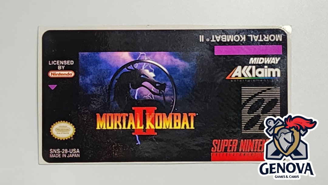 Mortal Kombat 2 Snes Replacement Game Label Sticker Precut - Etsy
