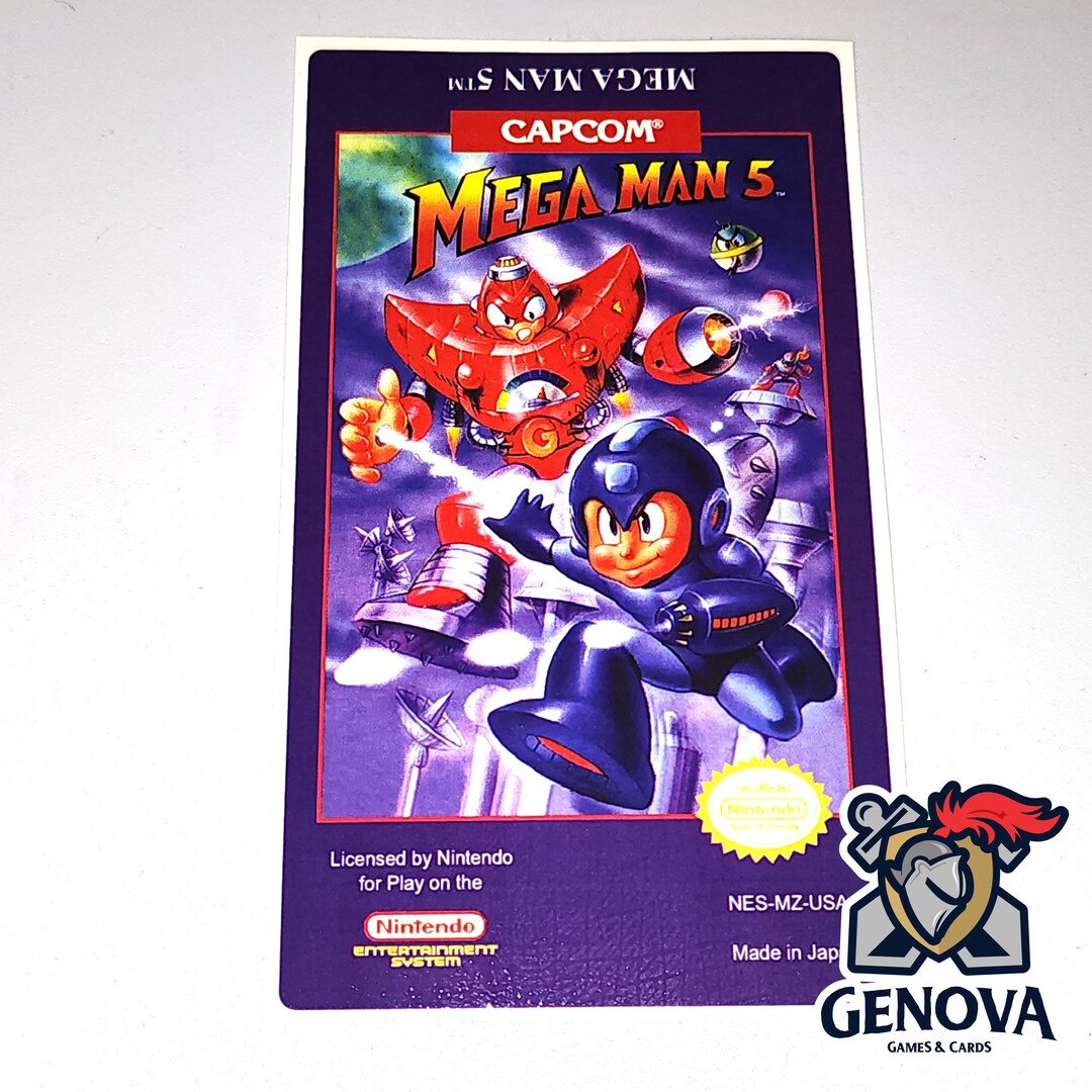 Mega Man 5 Nes Replacement Game Label Sticker Precut - Etsy