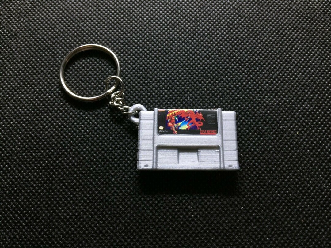 Snes Super Metroid 3D Printed Cartridge Keychain Super Nintendo FREE ...