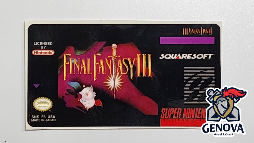 Final Fantasy III/6 Snes Replacement Game Label Sticker Precut - Etsy