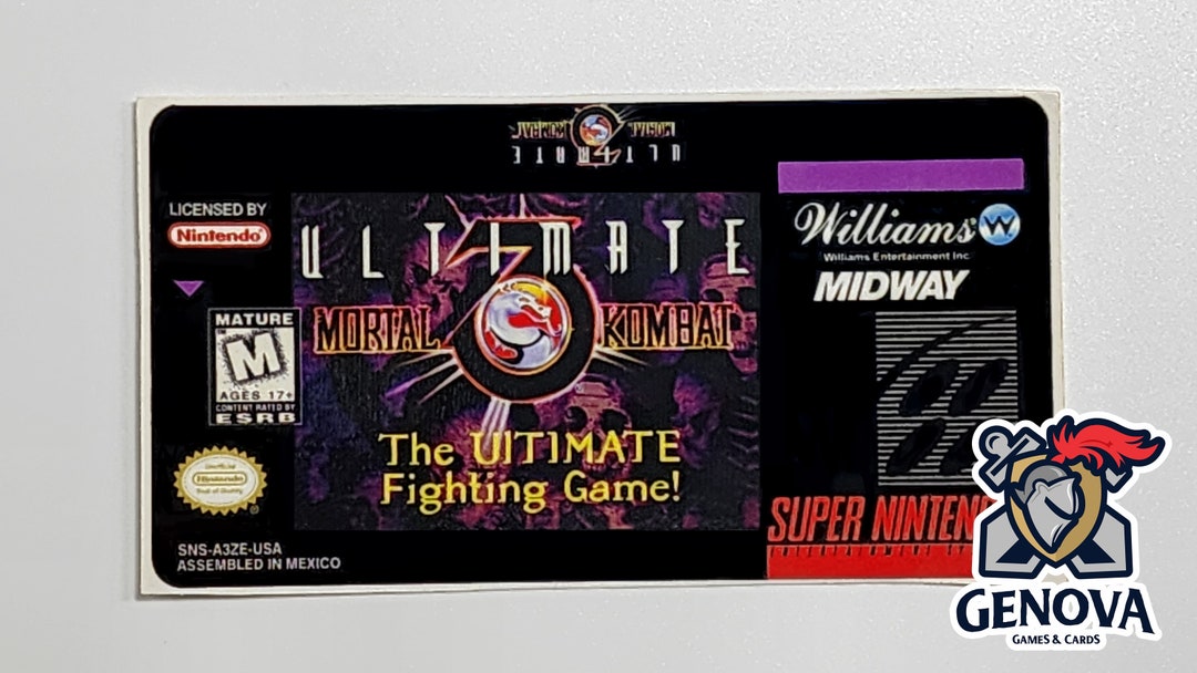 Ultimate Mortal Kombat 3 Snes Replacement Game Label Sticker Precut - Etsy