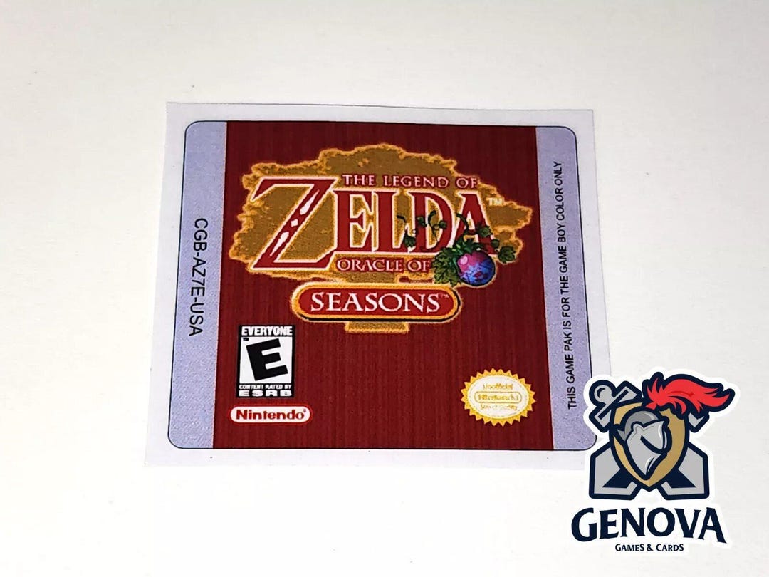 Zelda Oracle of Seasons Game Boy Color Label Sticker - Etsy