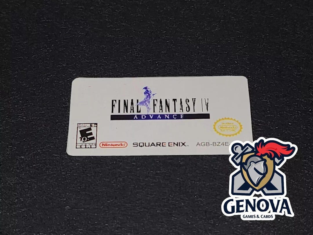 Final Fantasy IV Advance: Game Label Replacement Sticker - Etsy