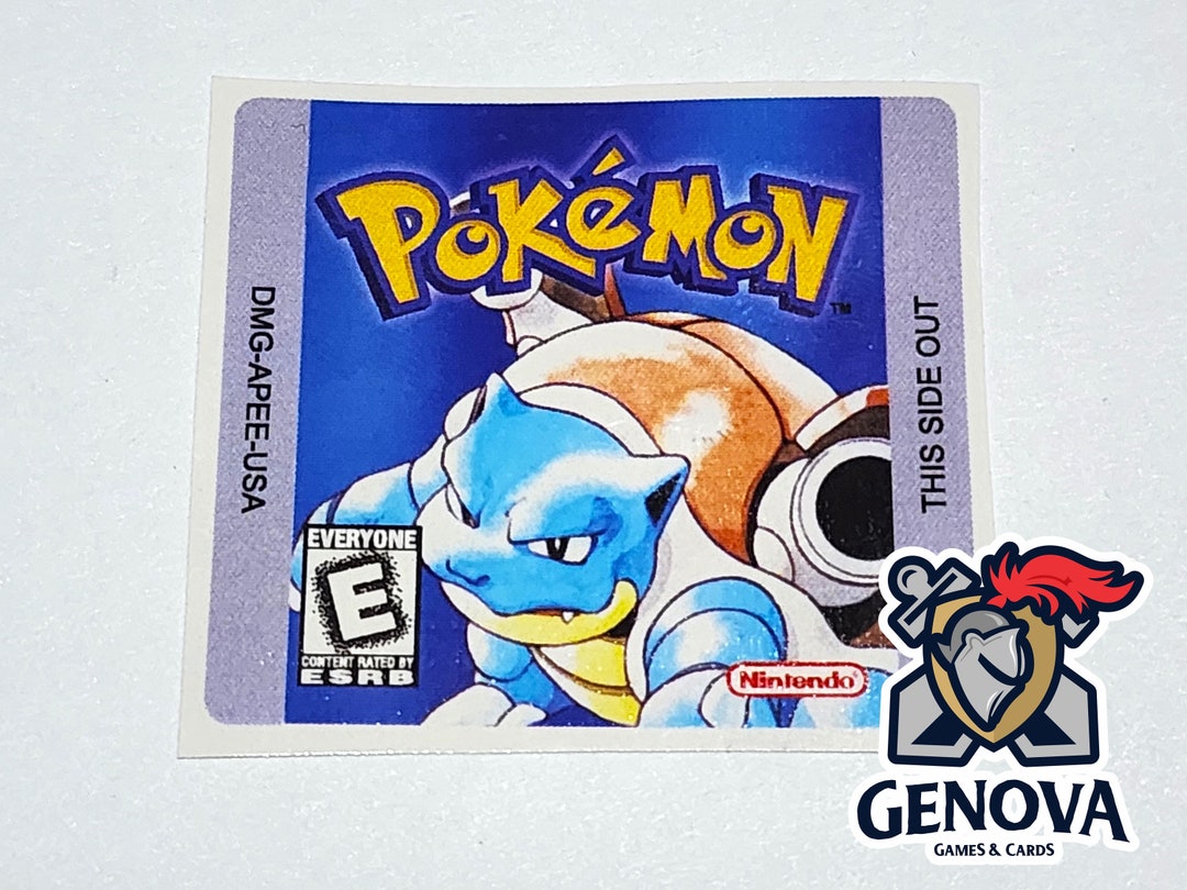 Pokemon Blue Version Game Boy Replacement Game Label Sticker Precut - Etsy