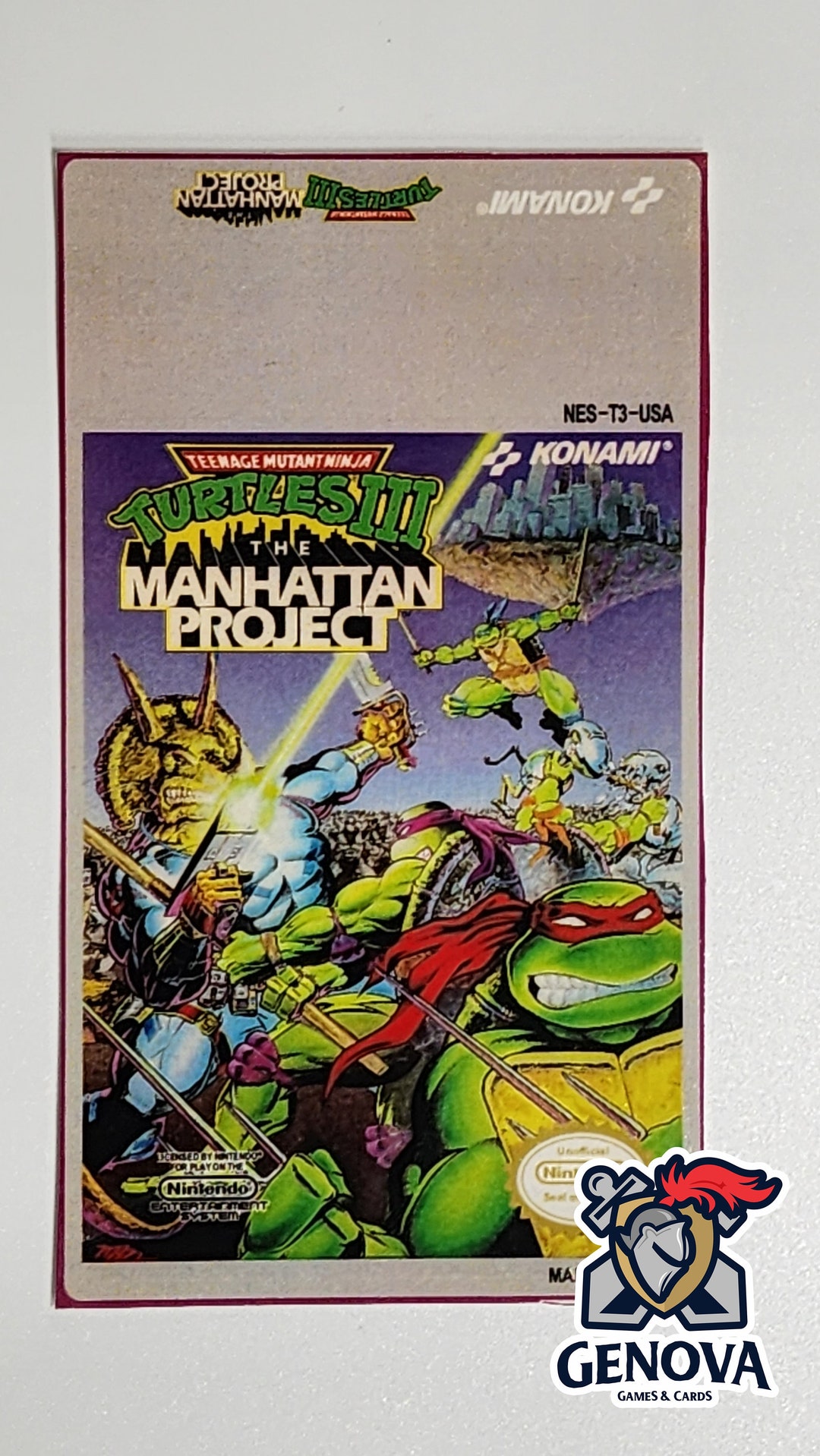 Teenage Mutan Ninja Turtles III Manhatan Project Nes Replacement Game Label Sticker Precut - Etsy