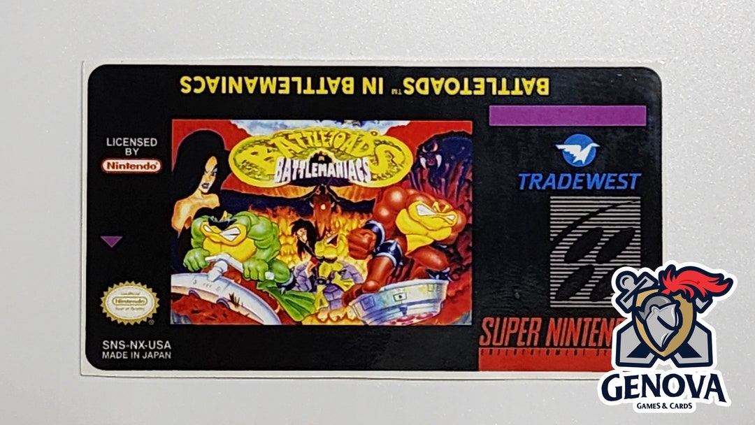 Battletoads in Battlemaniacs Snes Replacement Game Label Sticker Precut ...