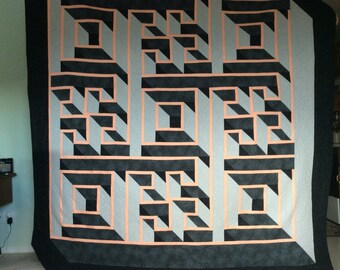 Labyrinth quilt | Etsy