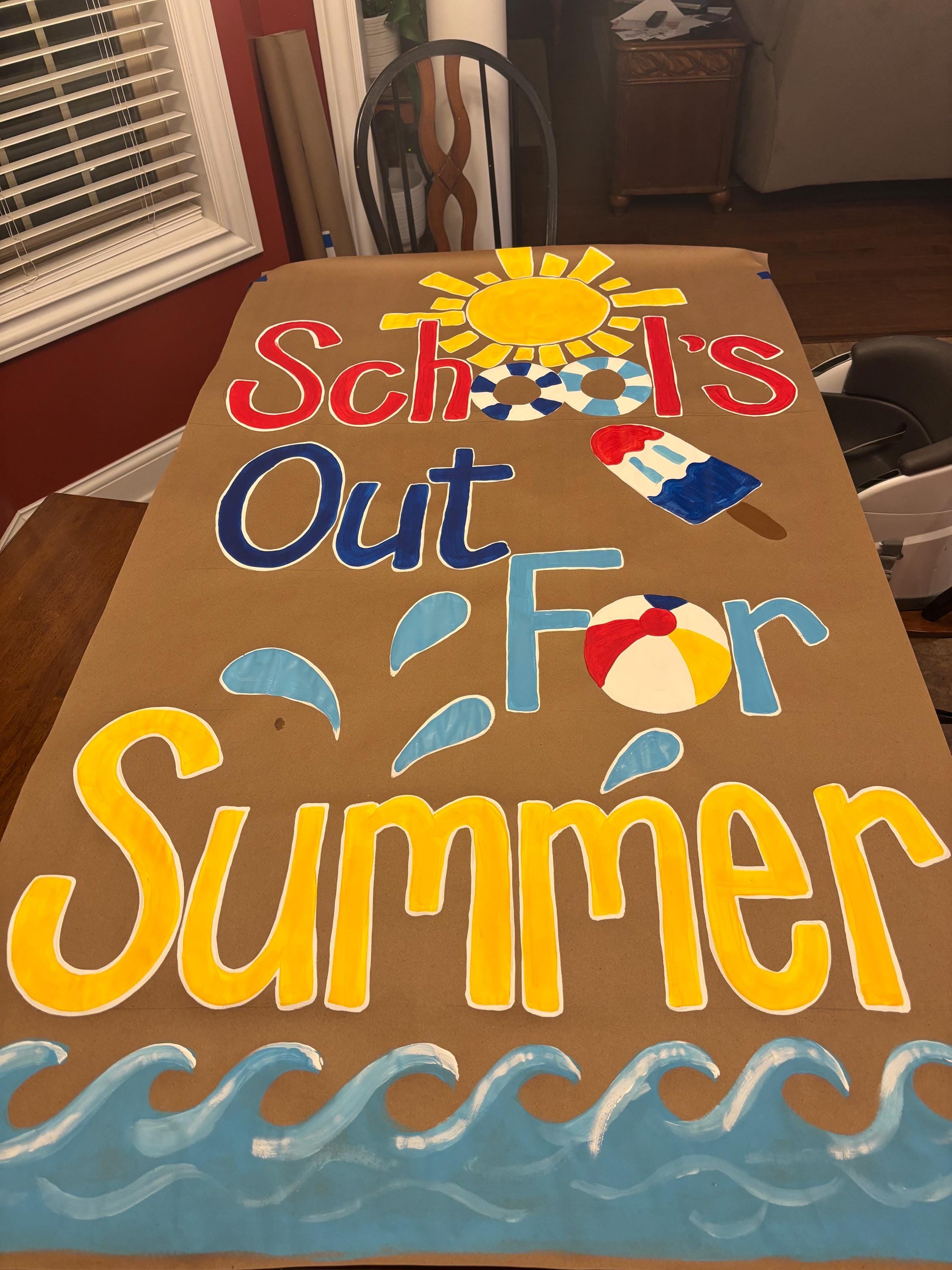 School's Out Banner Template: Printable PDF & JPEG - Etsy