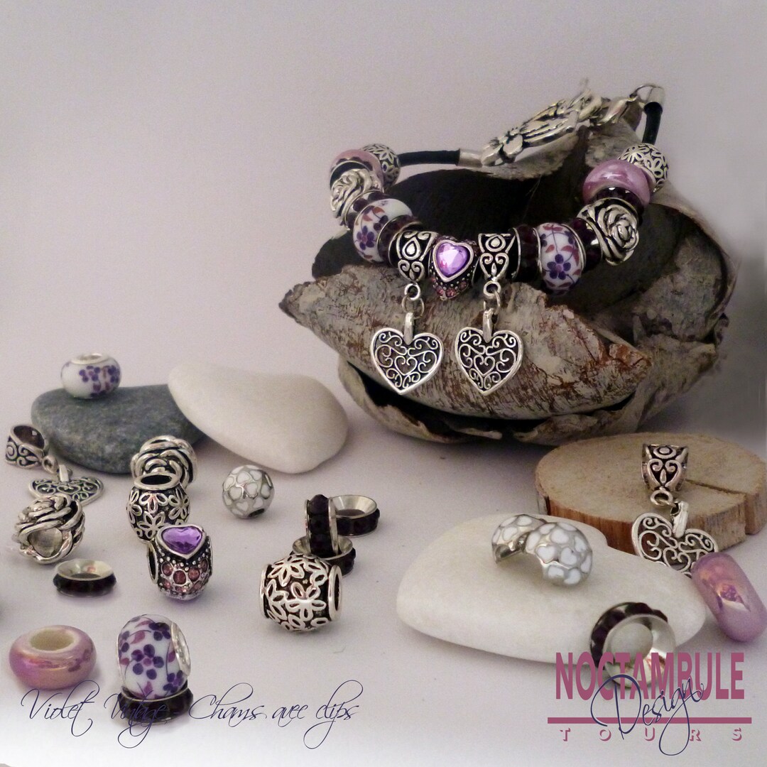 Charms Type Pandora Assortment Beail Beail Pearl for Violet Vintage ...