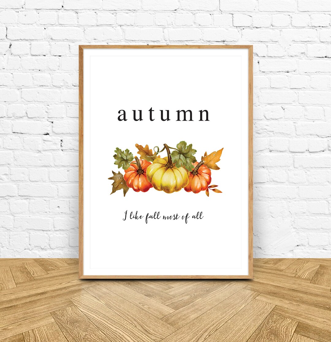 Autumn Pumpkin Printable Wall Art: Thanksgiving Decor (digital Download ...