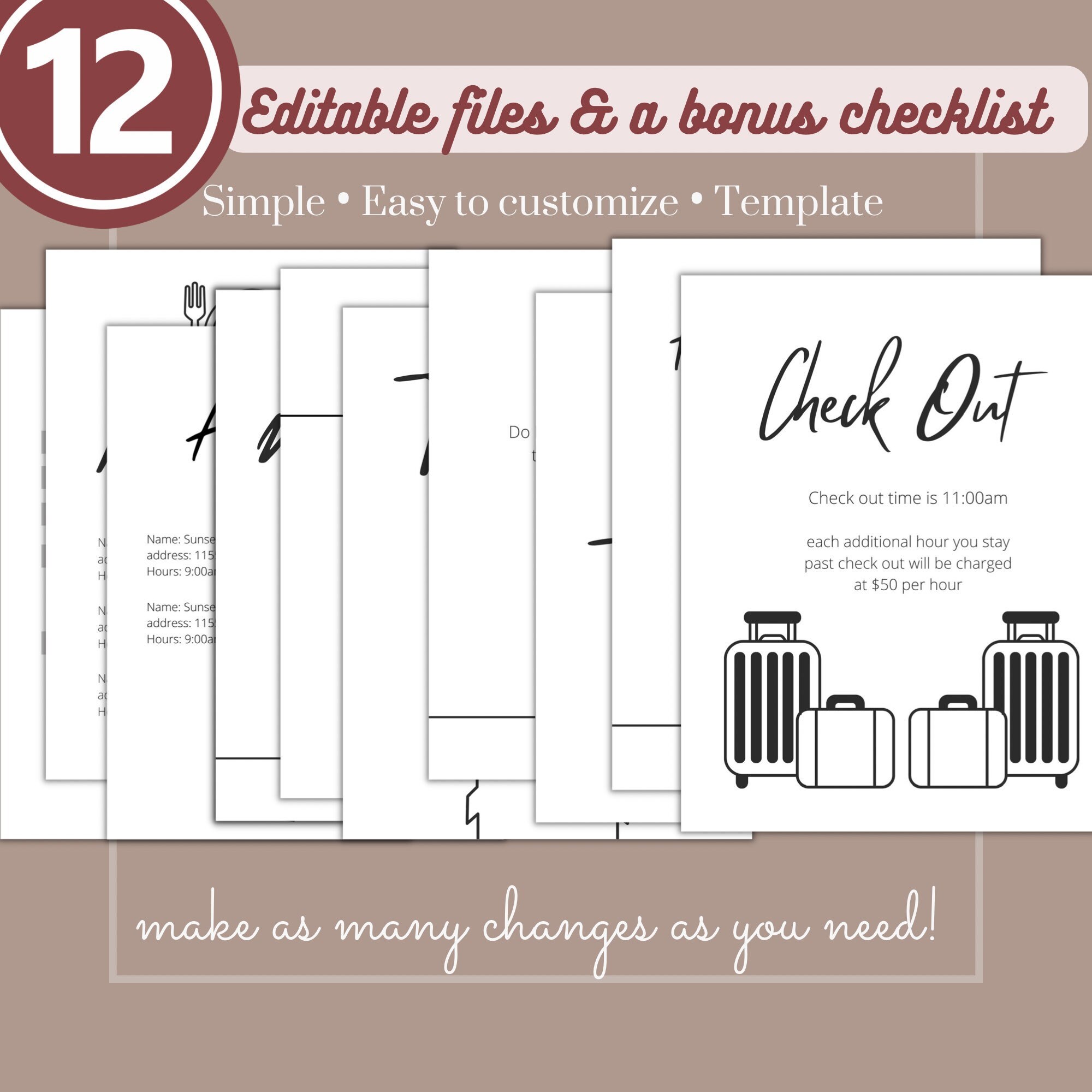 Airbnb and VRBO Rental Property Sign Bundle | 12 Signs to Display ...