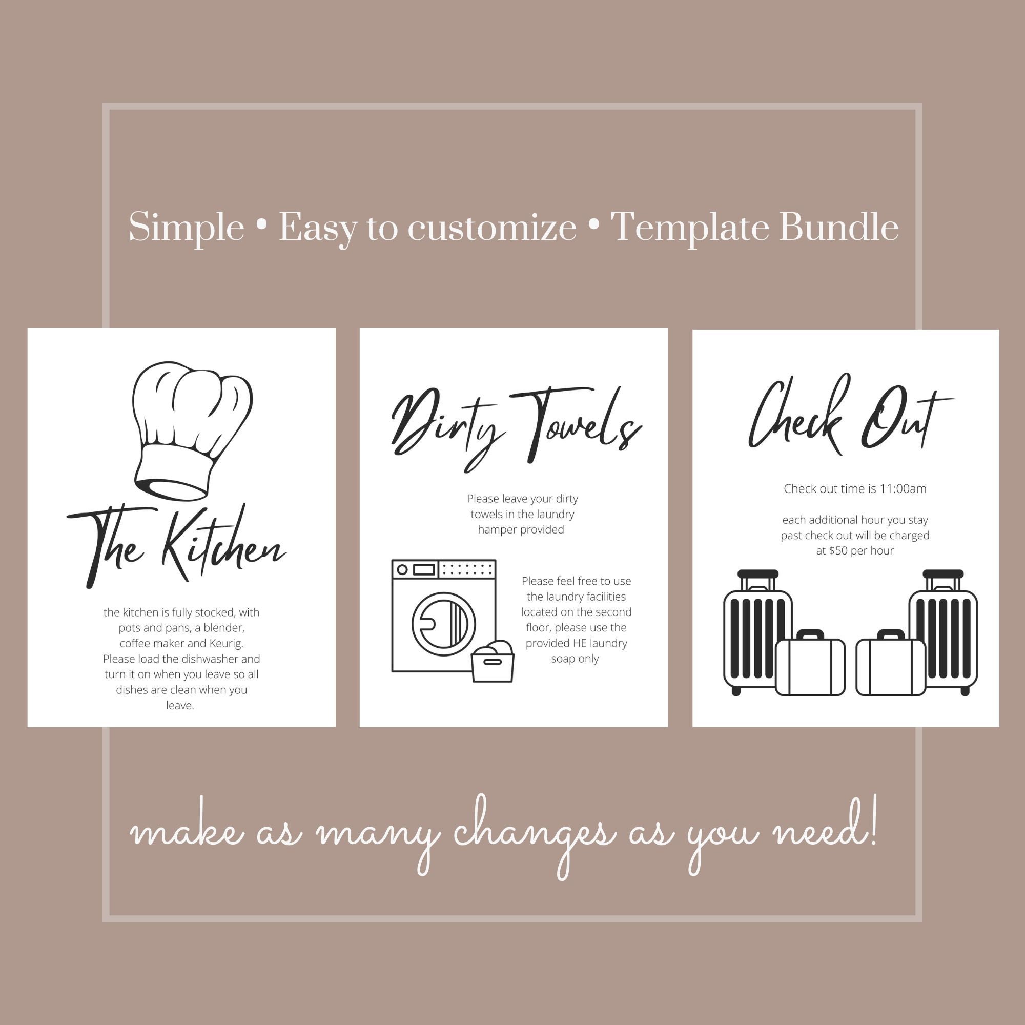 Airbnb and VRBO Rental Property Sign Bundle | 12 Signs to Display ...