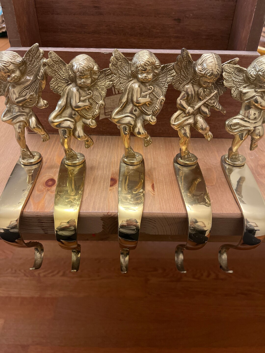 Brass Angel Stocking Holders Set of Five - Etsy