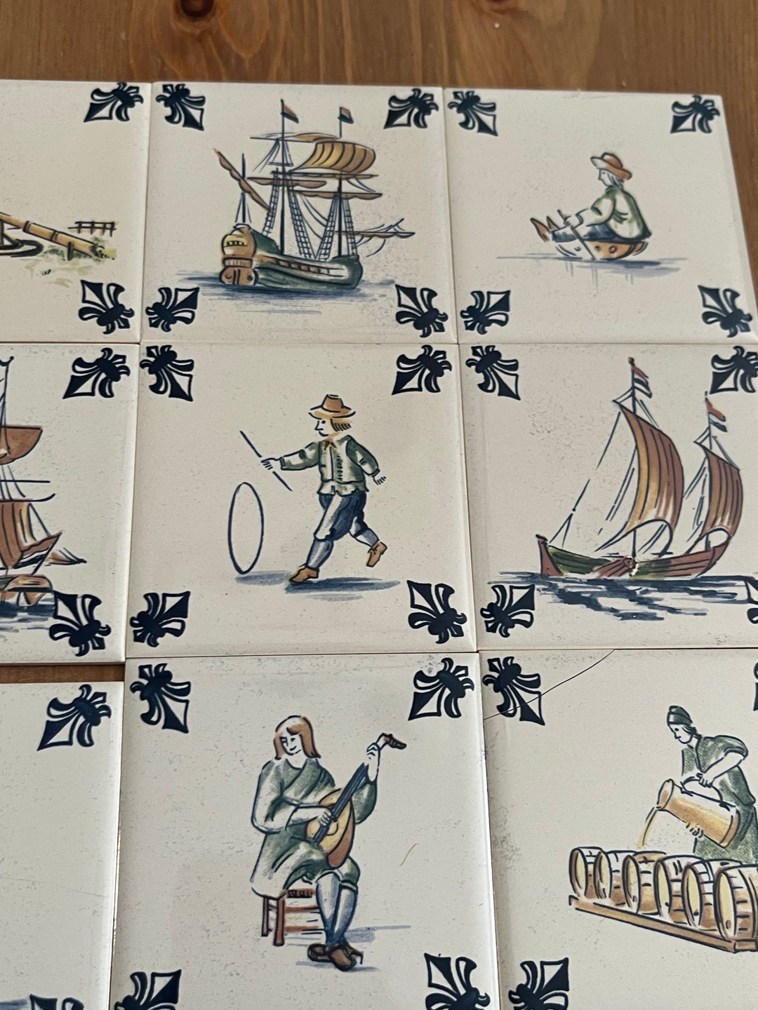 Set of 16 Delft Tiles With Certification of Authenticity - Etsy