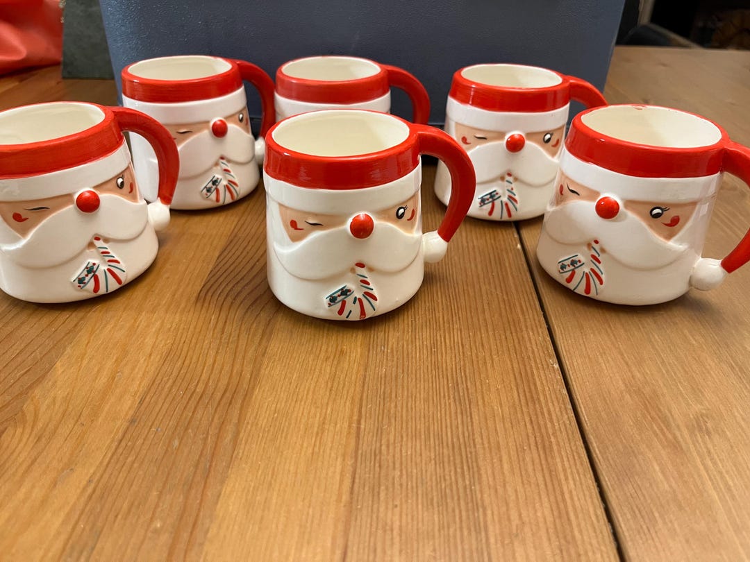 James Summers Winking Santa Mugs Set of Six - Etsy