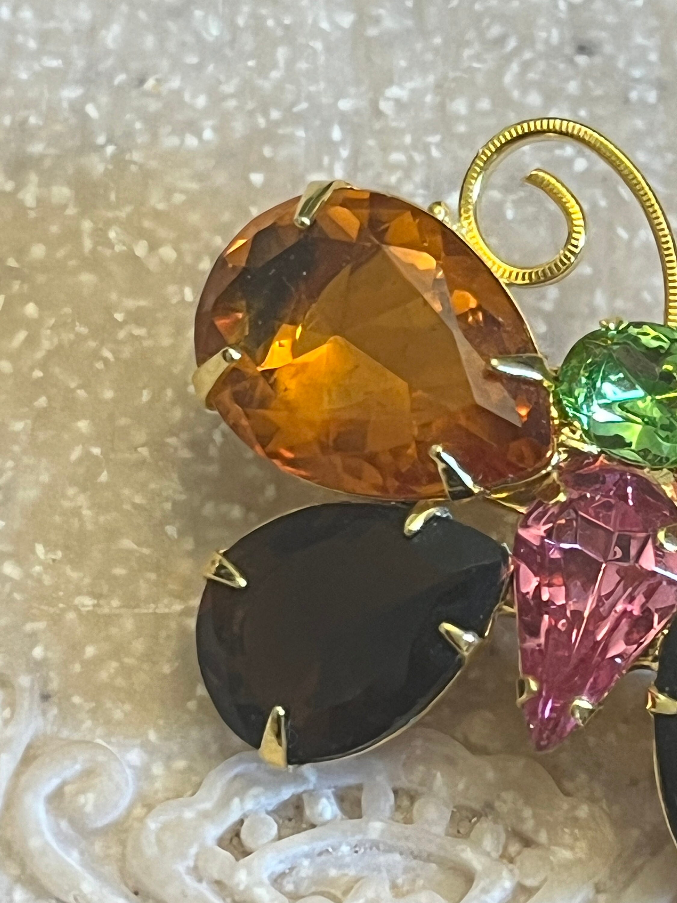 Joan Rivers Crystal Critters Butterfly Brooch - Etsy