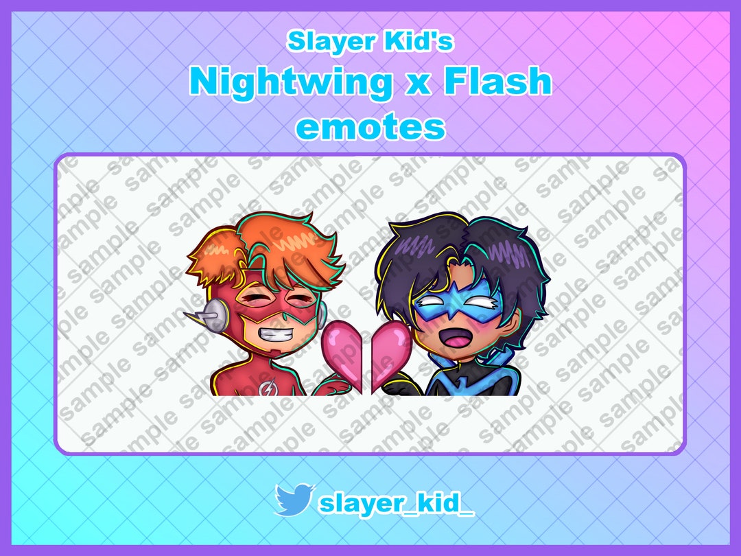 DC Nightwing X Flash (birdflash) Hearts Twitch and Discord Emotes ...