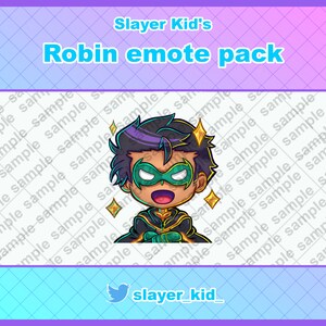 DC Robin (damian Wayne) Twitch and Discord Emote/emojis Pack - Etsy