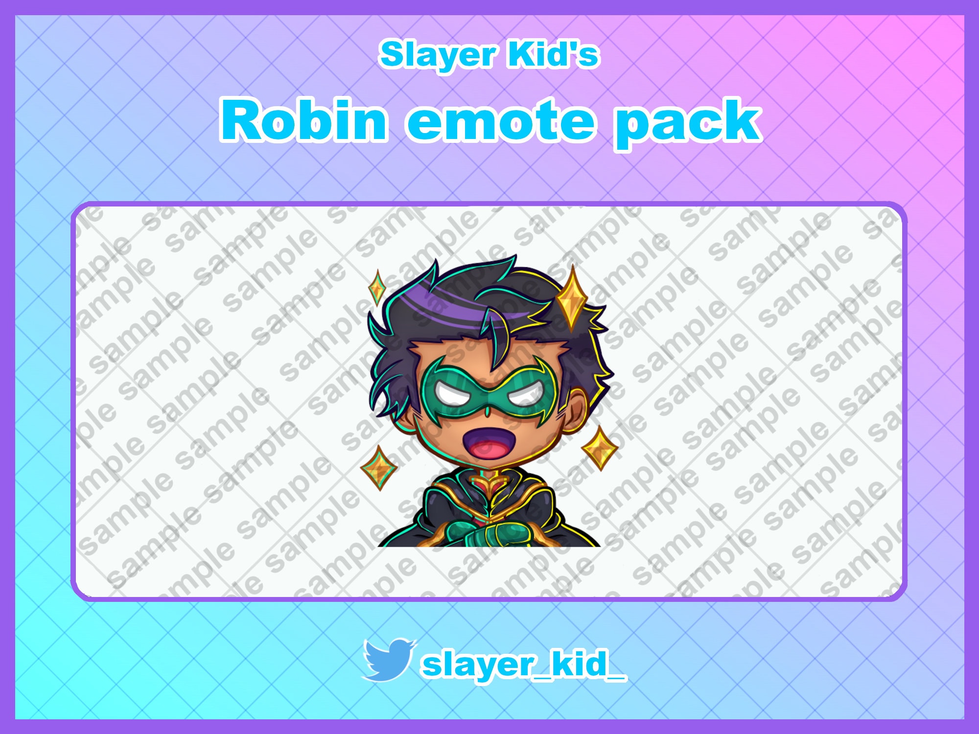 DC Robin (damian Wayne) Twitch and Discord Emote/emojis Pack - Etsy
