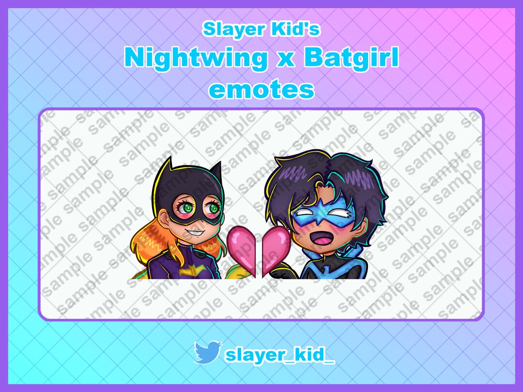 DC Nightwing X Batgirl Hearts Twitch and Discord Emotes/emojis Pack - Etsy