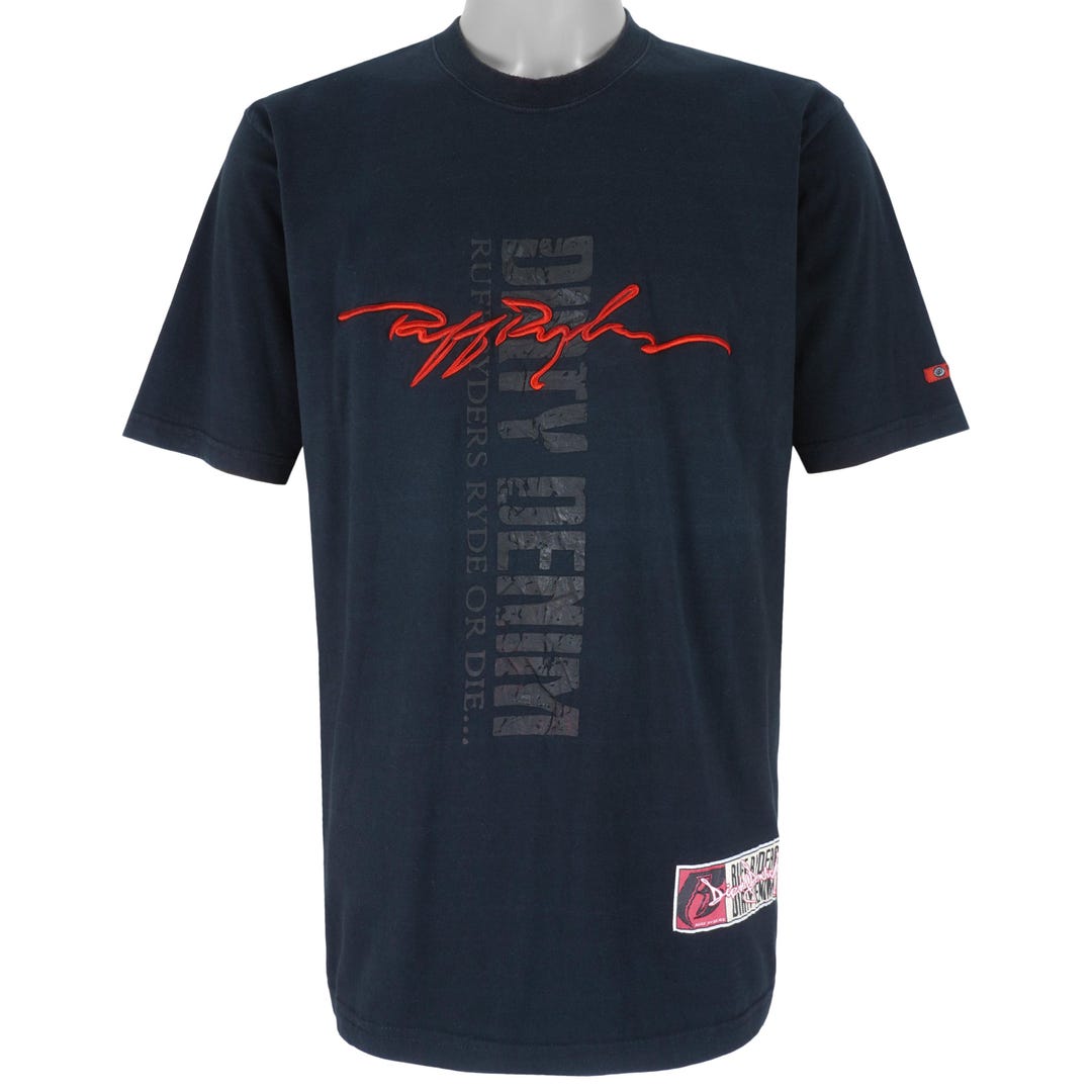 Vintage (ruff Ryders) - Dirty Denim Big Logo T-shirt 1990s Large - Etsy