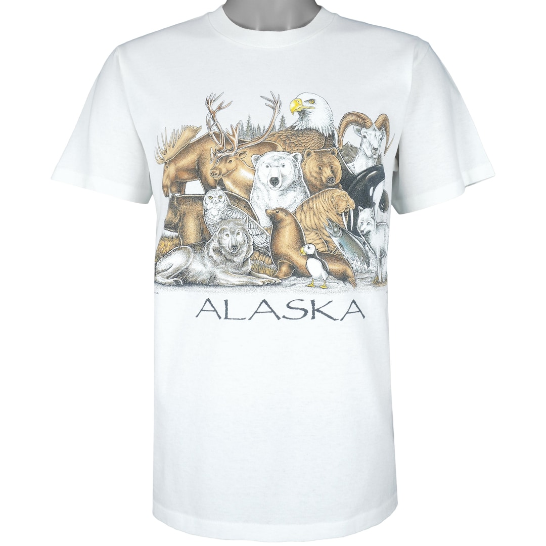 Vintage anvil Alaska Animals T-shirt 1990s Medium - Etsy