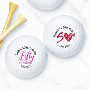 Personalized Golf Ball Favors, Set of 12, 50th Birthday Golf Ball ...