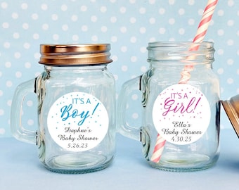 Oh Baby Favors Set of 12 Baby Shower Personalized Mini Mason Jar With ...