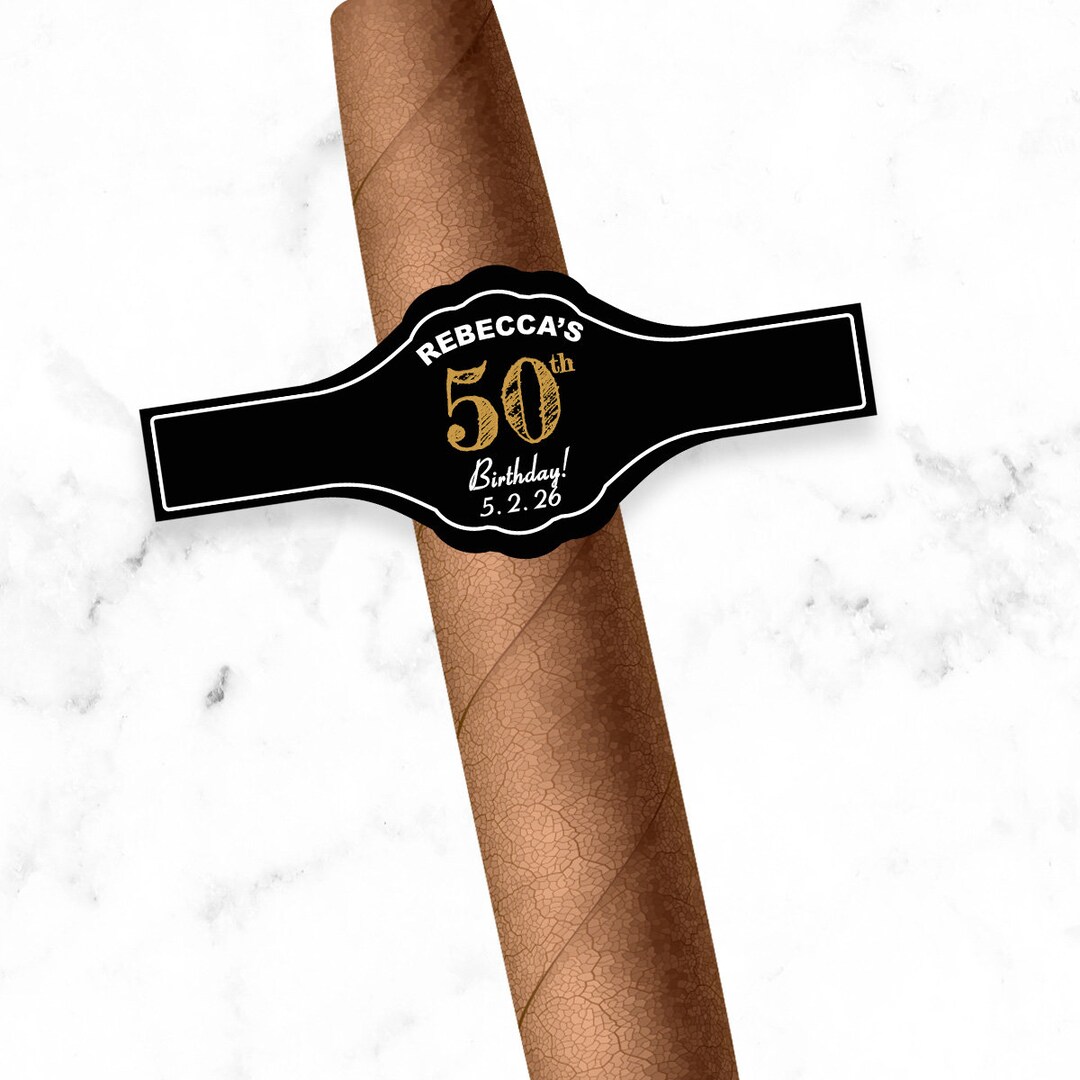 Set of 14 Personalized Cigar Favor Labels - Birthday Number Age ...