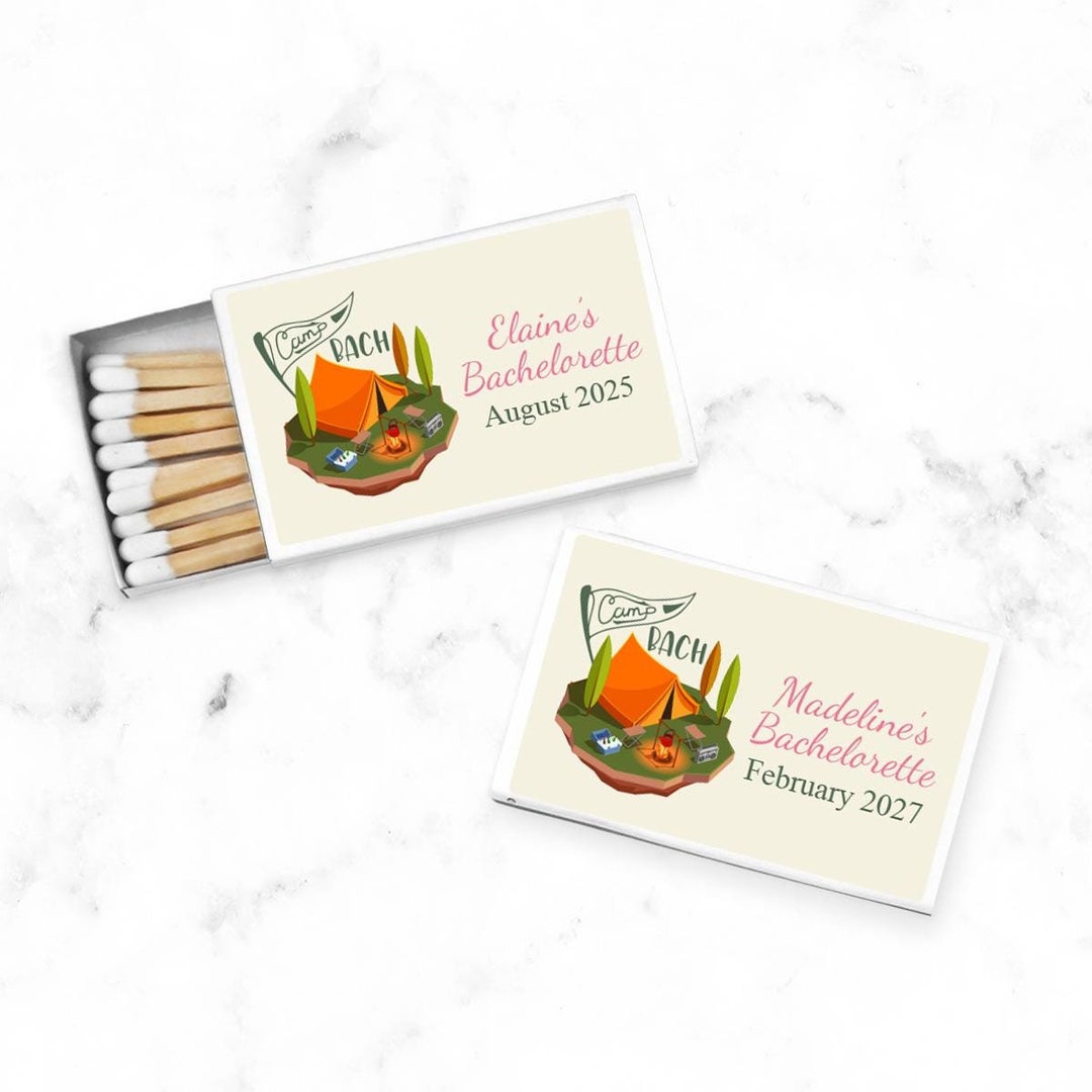 Vintage Camp Bach Personalized Matchbox With Labels, Personalized ...