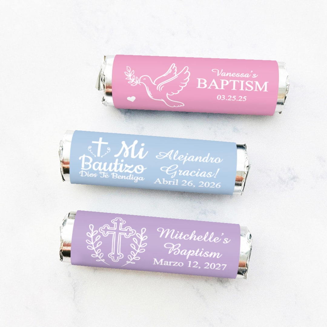 Set of 12 Personalized Breath Savers Mint Rolls Baptism or Bautizo ...