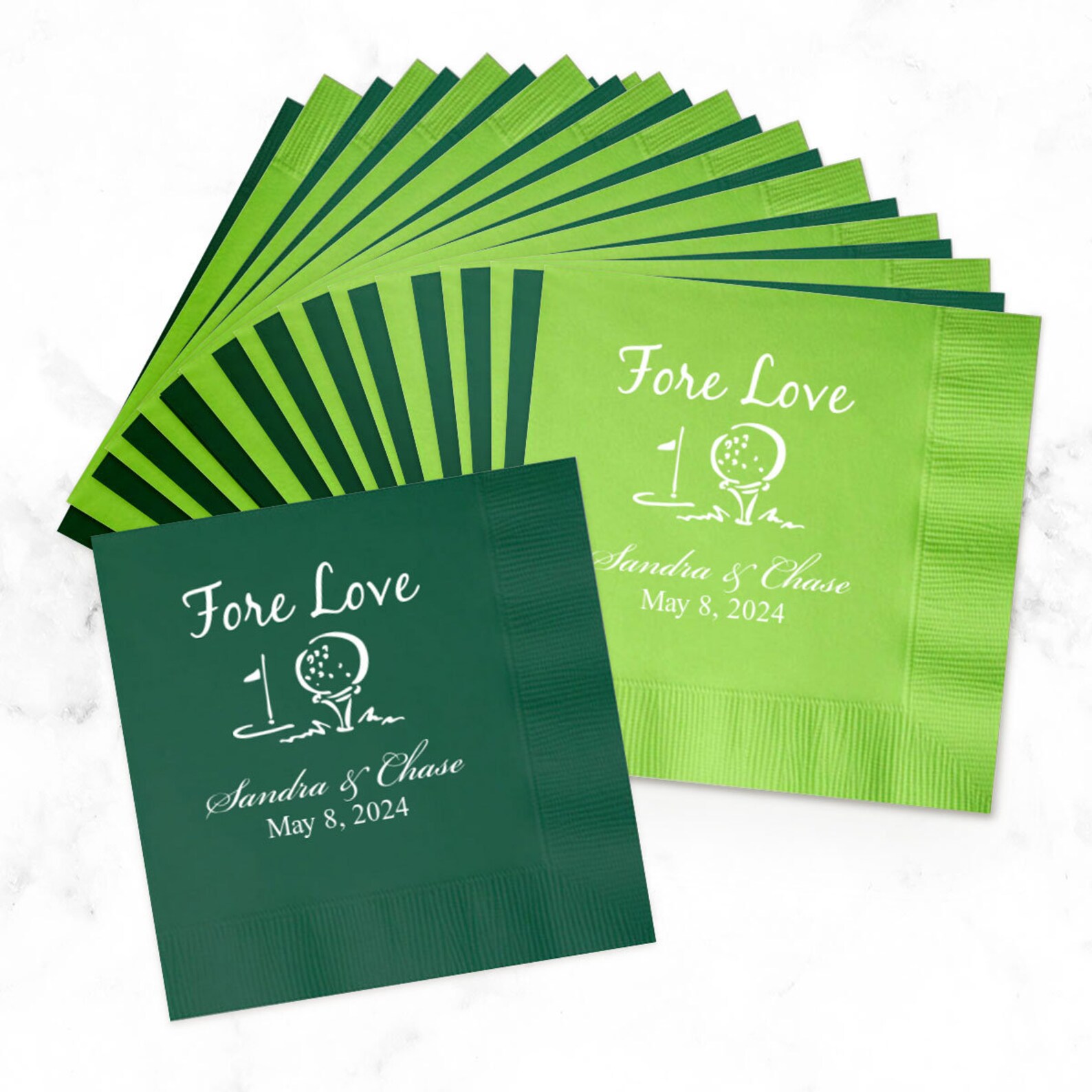 Pack of 100 Personalized Fore Love Cocktail Napkins Bride and Groom ...