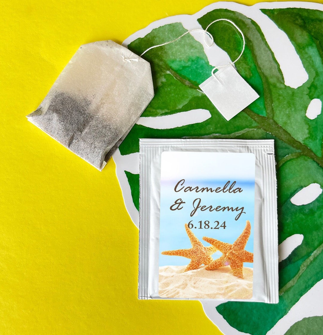 Set of 16 // Personalized Tea Favors Connected Couple - Etsy