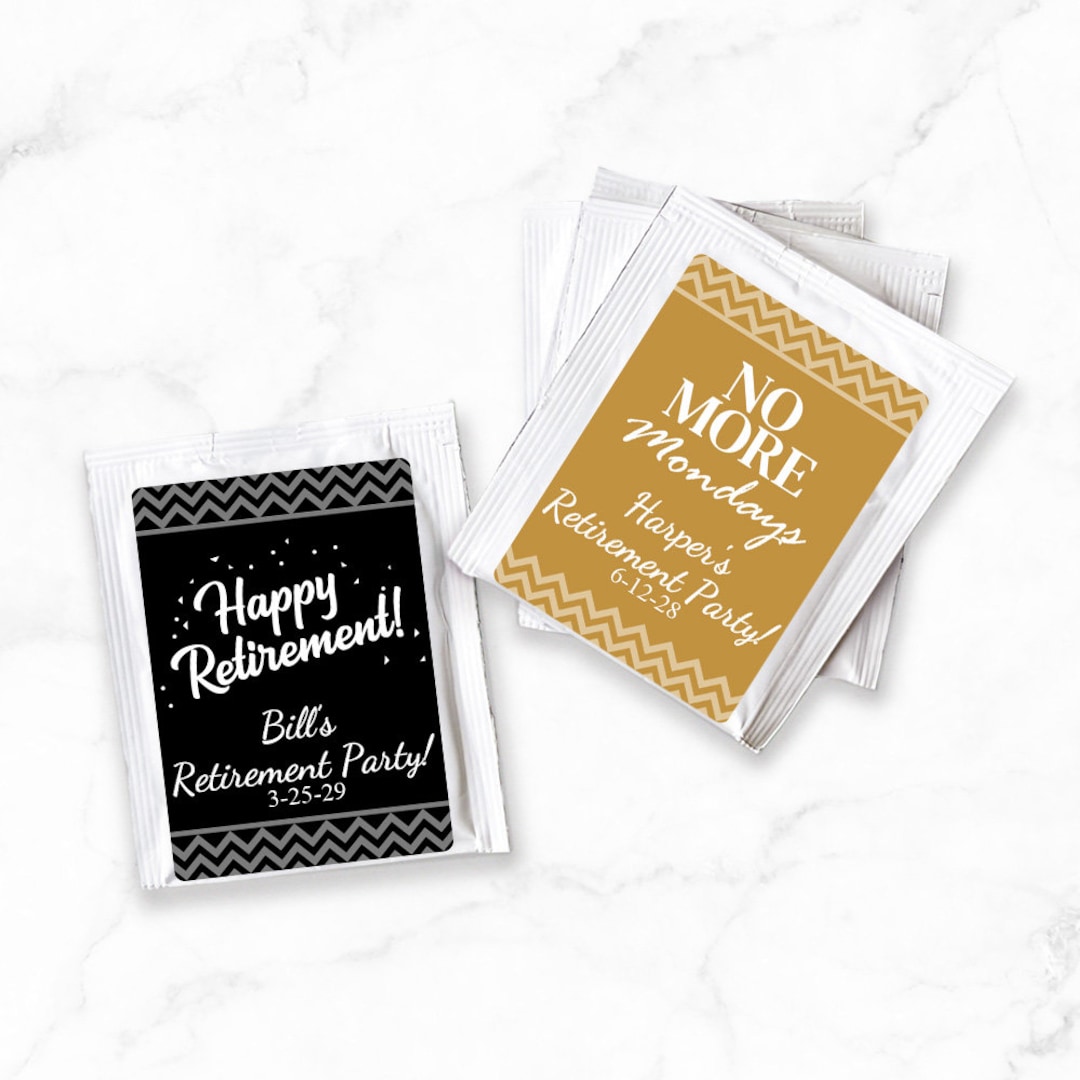 Retirement Personalized Tea Favors, Personalized Retirement Party Tea ...
