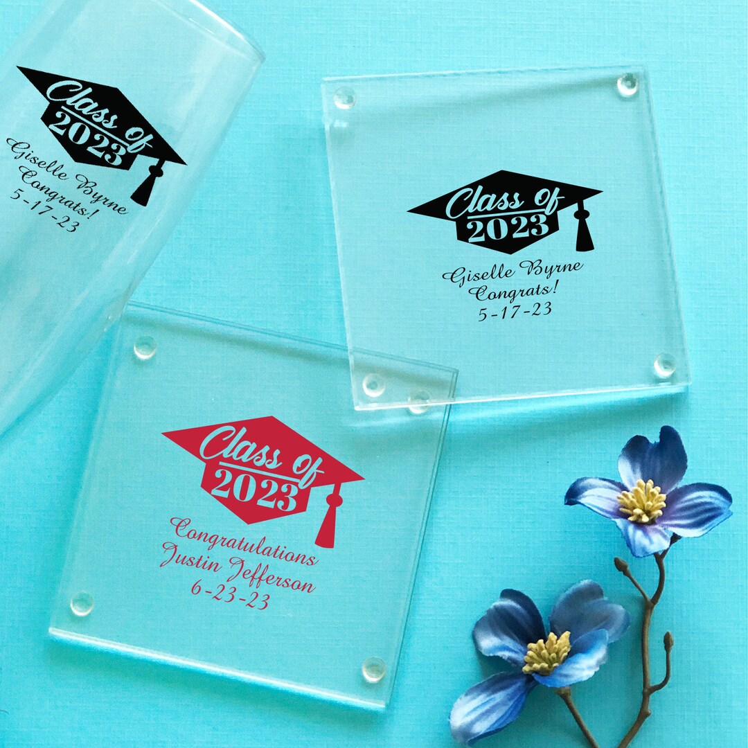 Set of 24 Personalized Class of 2025 Custom Coaster Favors Graduation ...