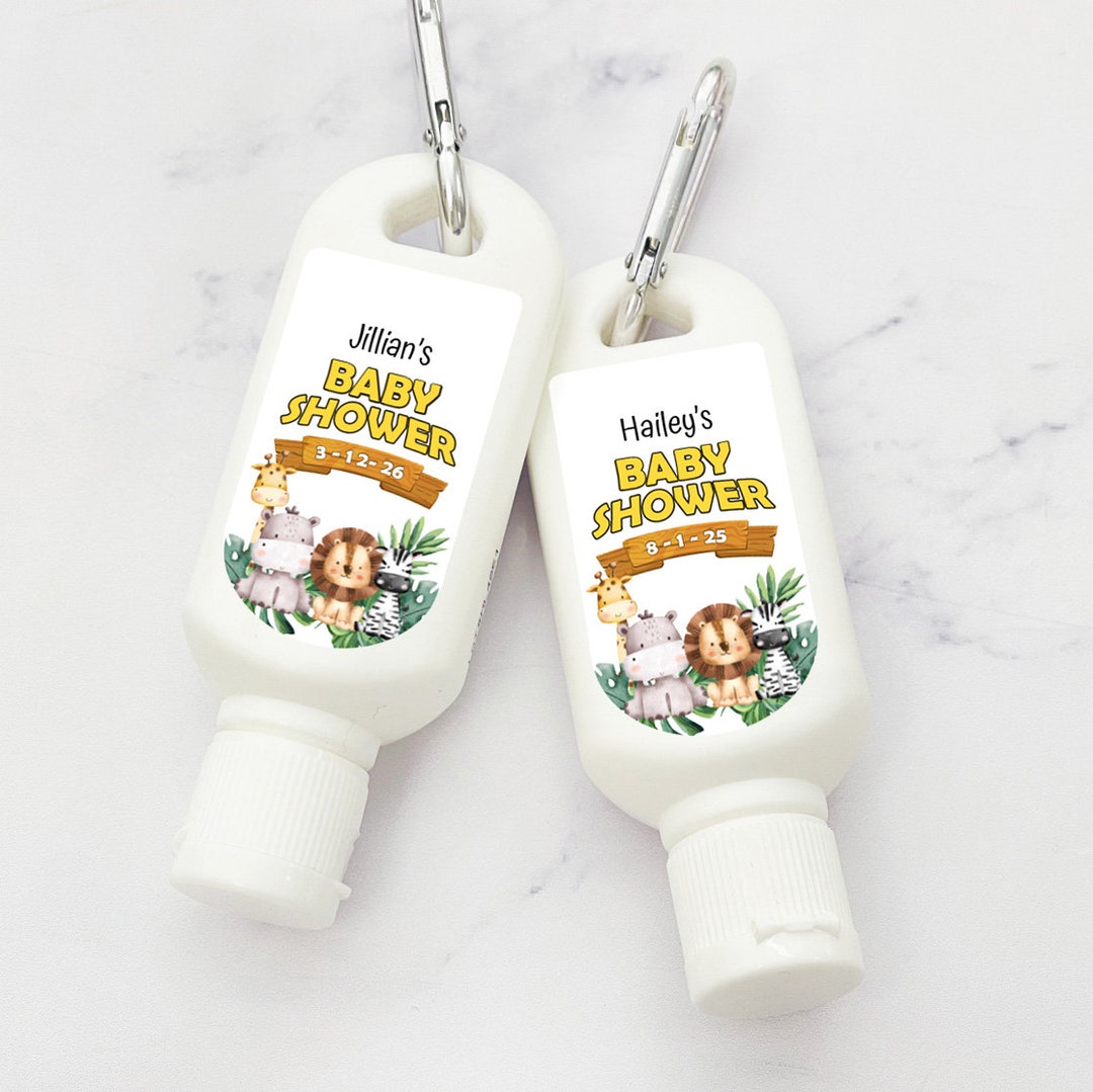 Set of 12 Mini Personalized Sunscreen With SPF30 Jungle Safari Peel-and ...