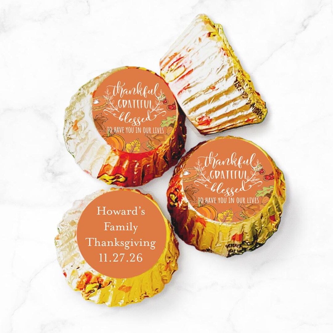 Thankful Grateful Blessed Personalized Reese's Peanut Butter Cups Minis ...