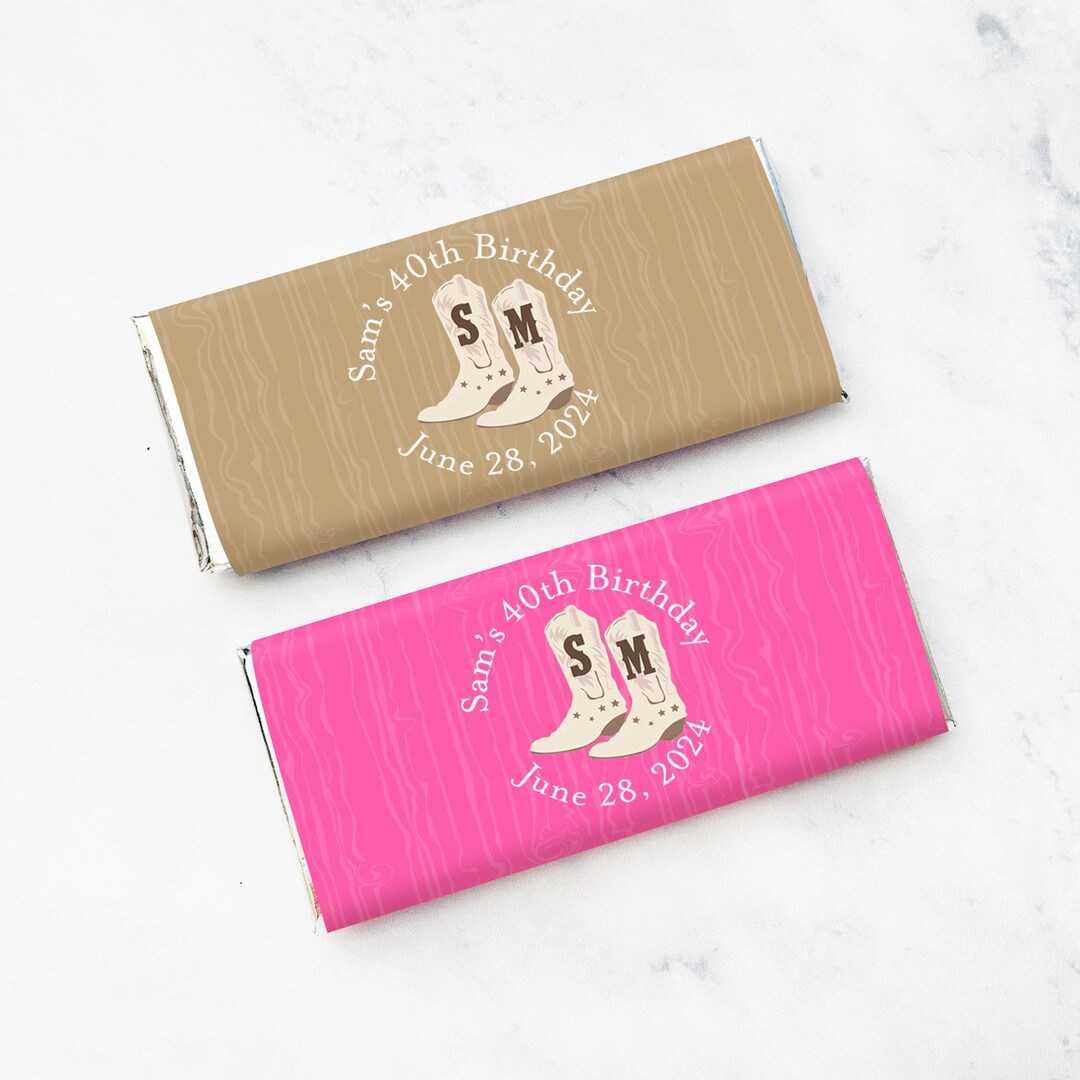 Western Cowboy Initials Personalized Wrapped Chocolate Hershey's Bars ...