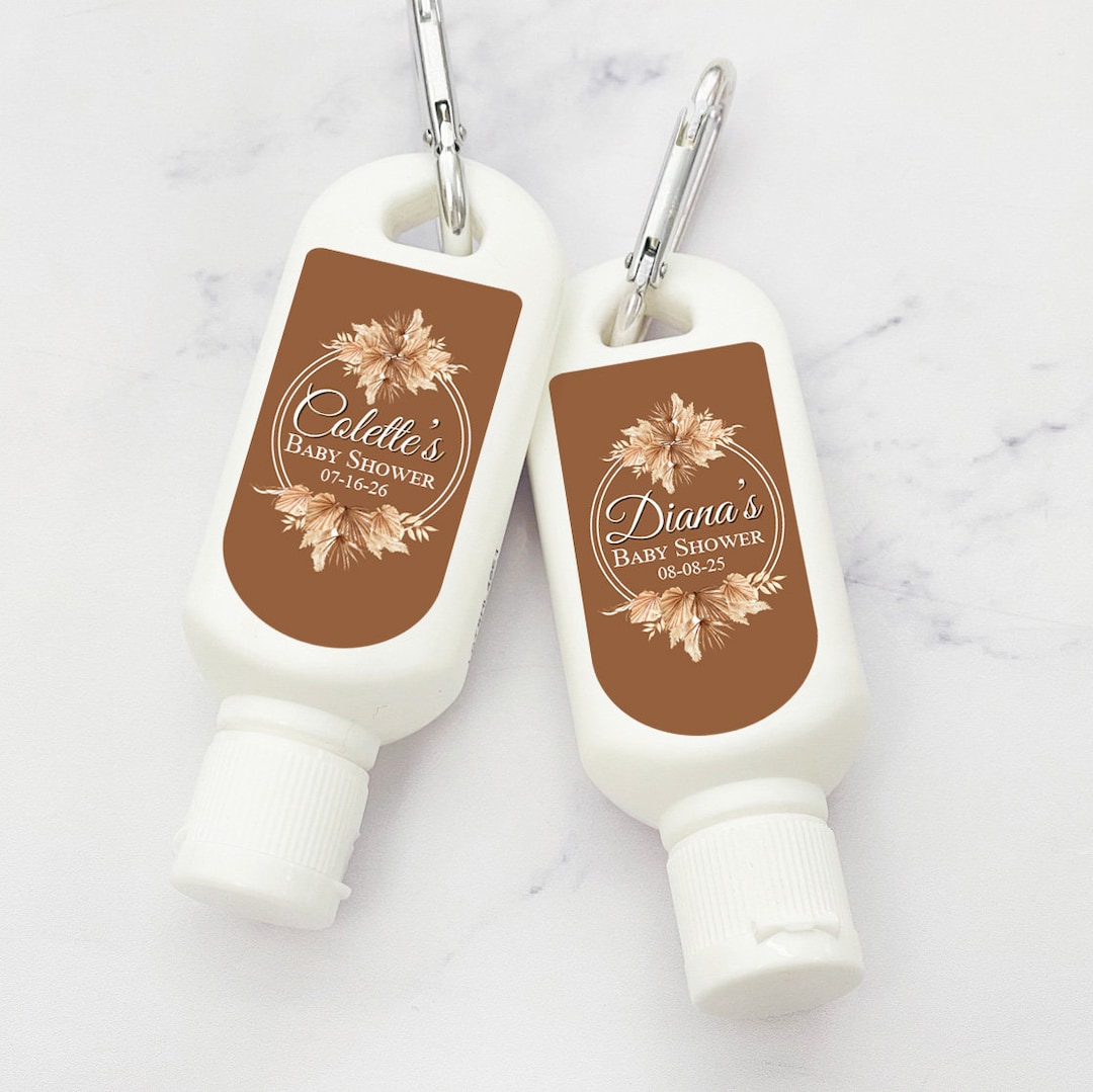 Set of 12 Mini Personalized Sunscreen SPF30 With Pampas Boho Labels ...