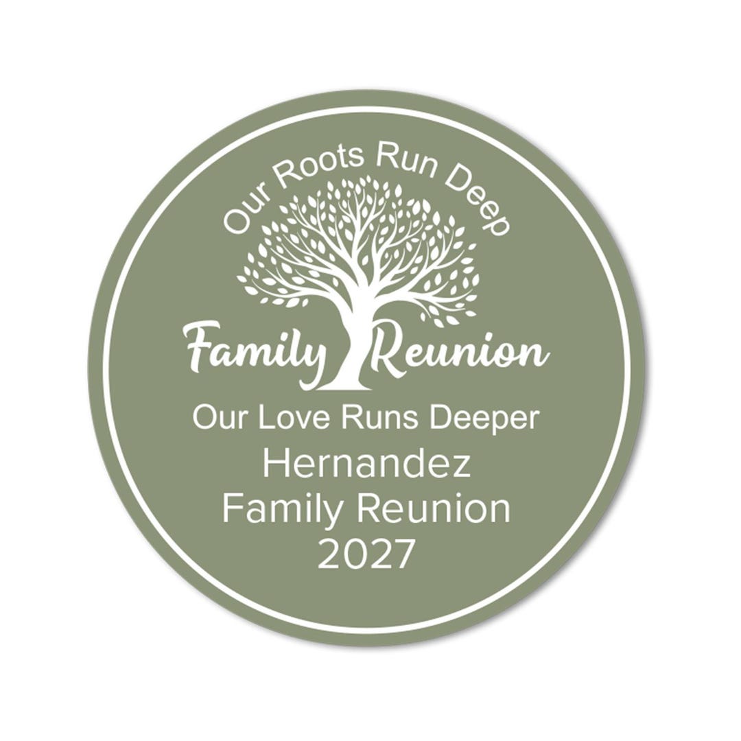 Family Relatives Reunion Personalized Circular Round 2 Inch Labels ...