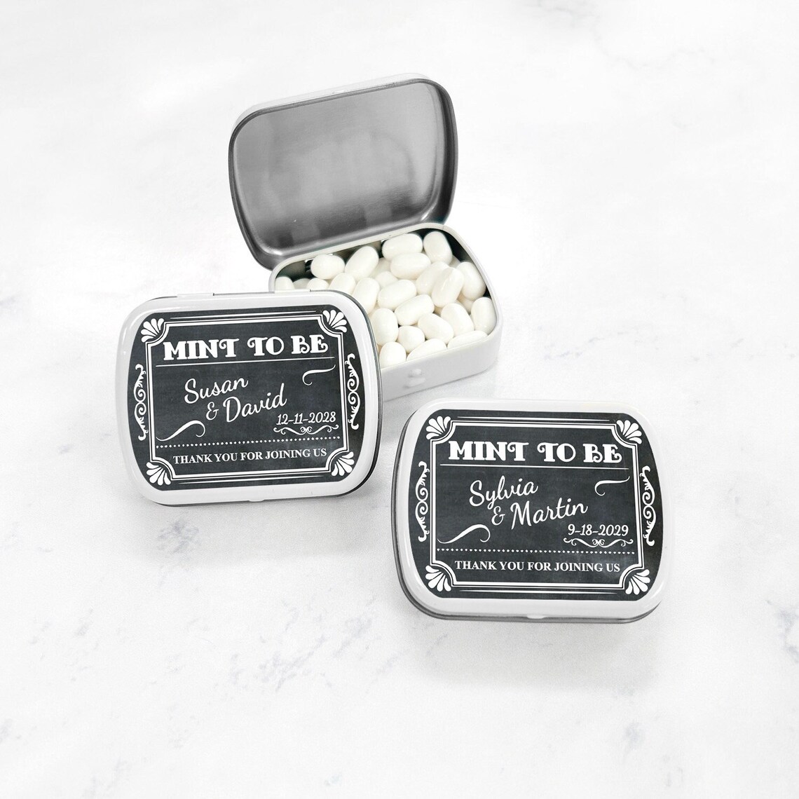 Mint to Be Personalized White Mint Tin Containers Labels, Wedding Party ...