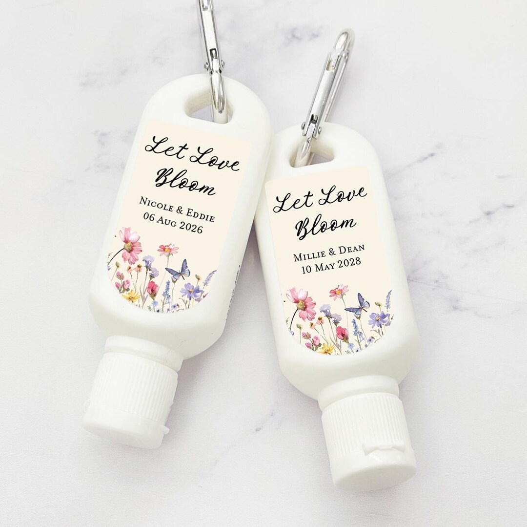 Let Love Bloom Mini Personalized Sunscreen With SPF30, Wedding Party ...