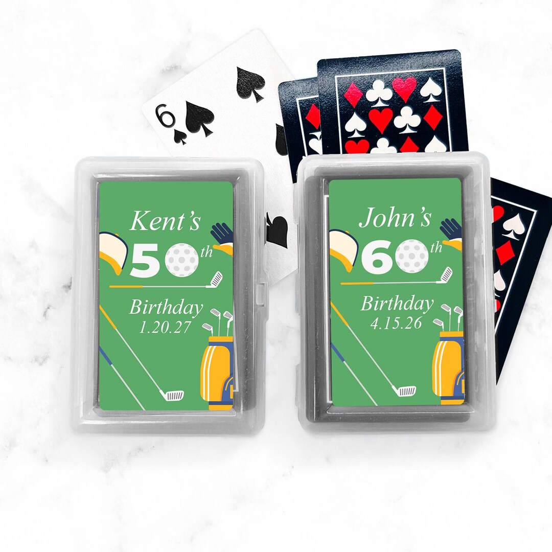 Golf Birthday Personalized Playing Cards Favors, Personalized Golf ...