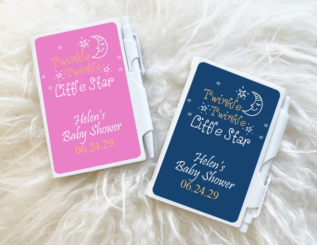 Twinkle Twinkle Little Star Personalized Notebook Favors With Labels ...