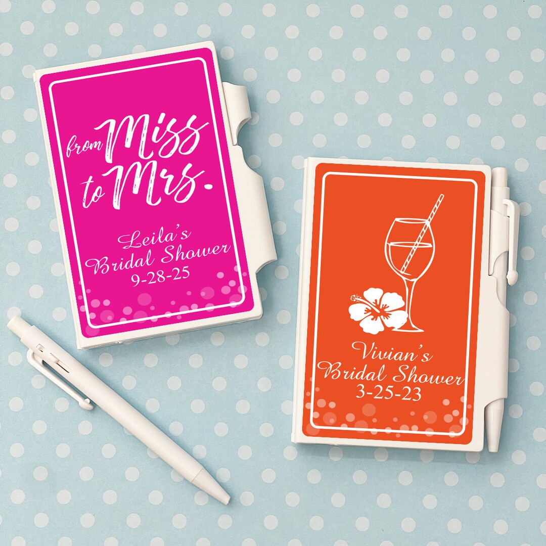 Bridal Shower Personalized Notebook Memo With Labels, Bridal Shower ...