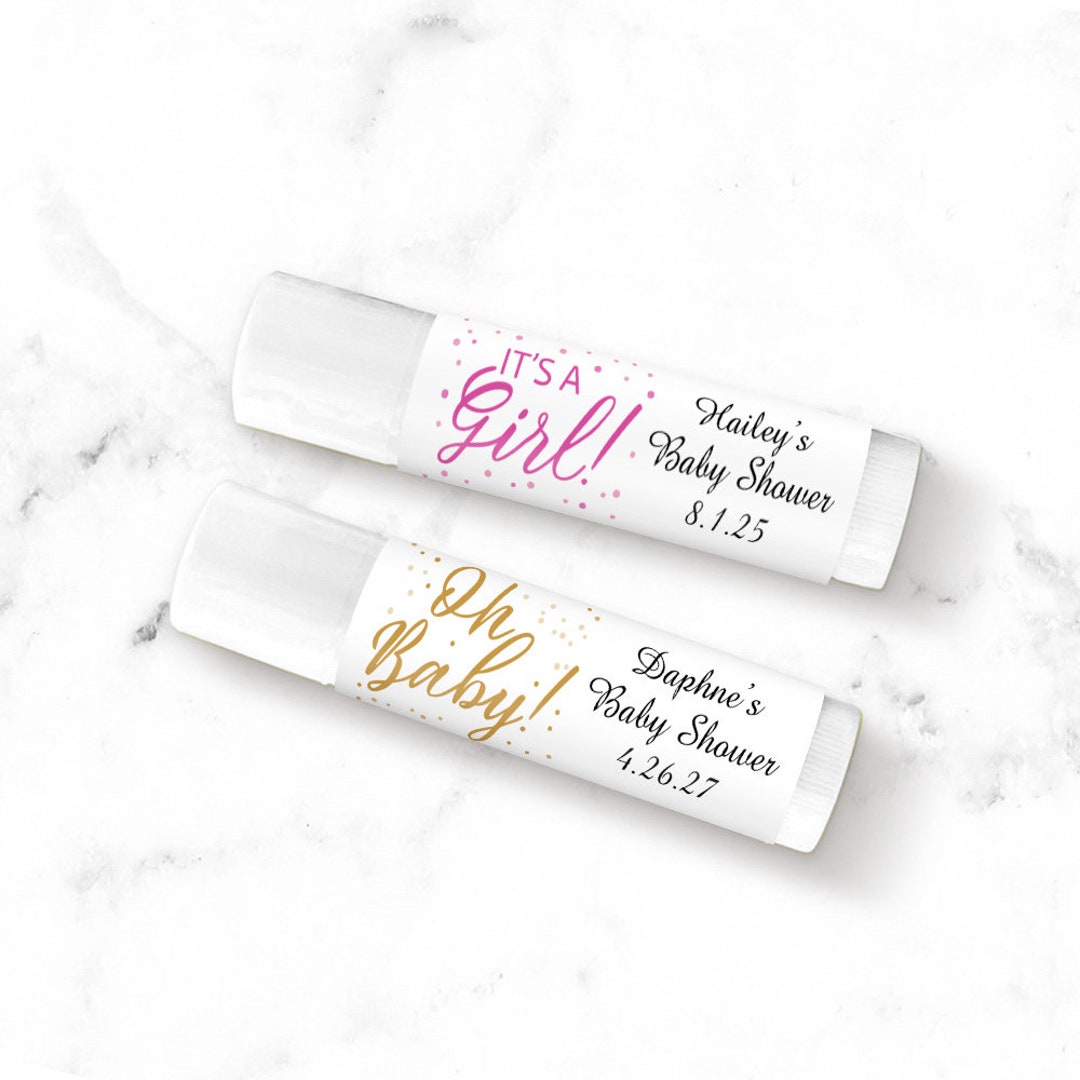 Set of 12 Personalized Lip Balm Party Favors It's A Boy - It's a Girl ...