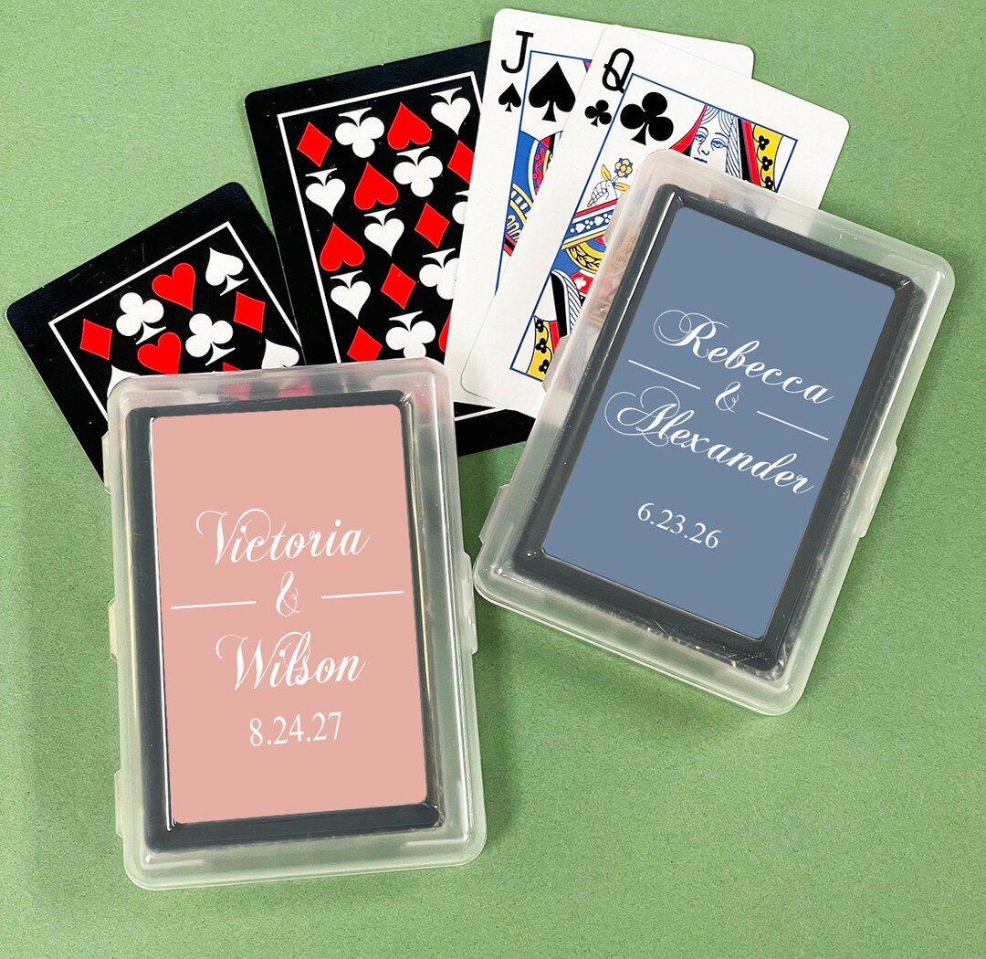 Set of 12 // Personalized Playing Cards Favors With Labels Ampersand ...