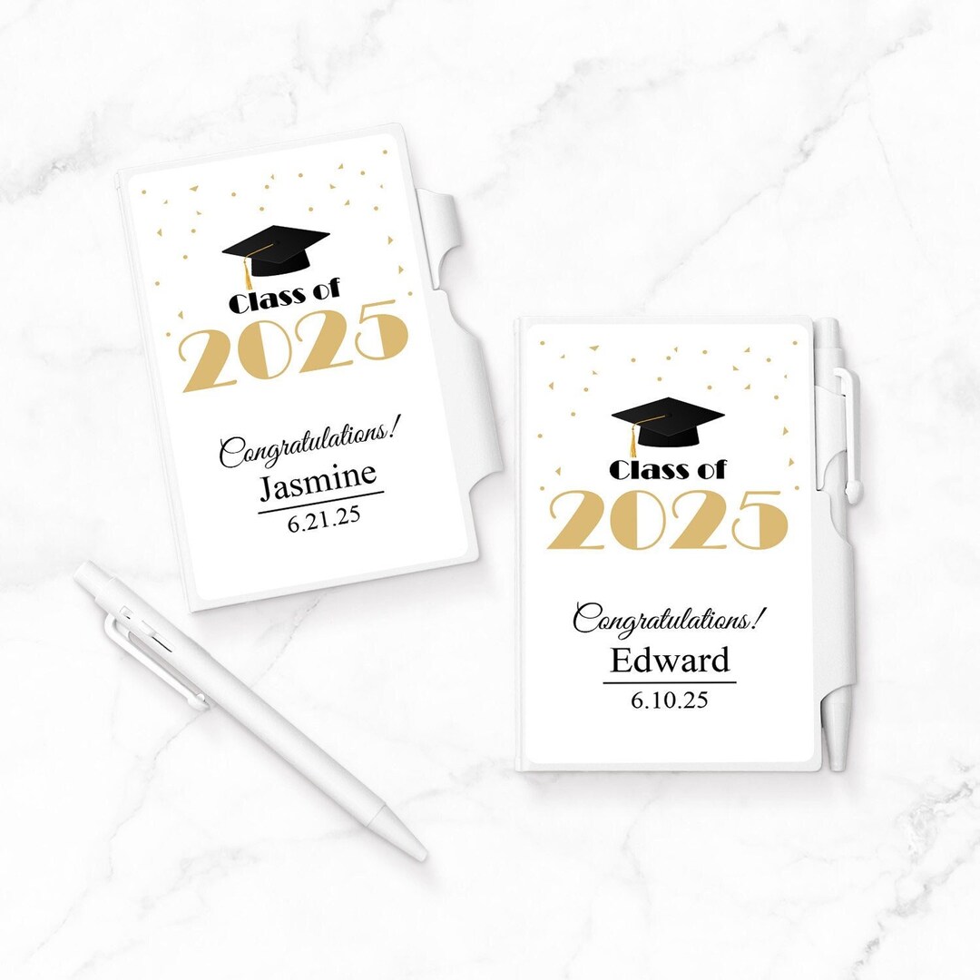 Class of 2025 Personalized Notebook Favors With Labels, Personalized ...