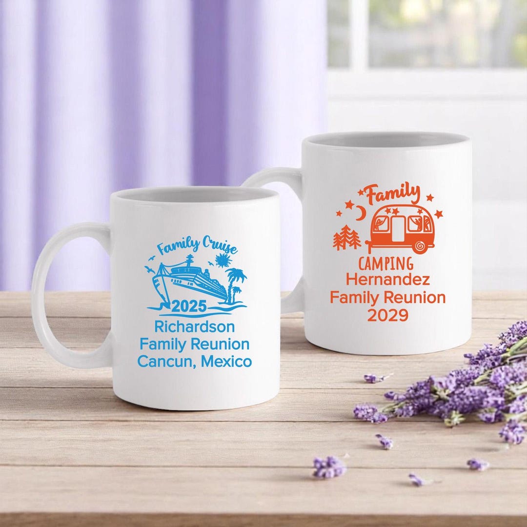 Family Relatives Reunion Personalized Custom Ceramic Coffee Mugs Favors ...